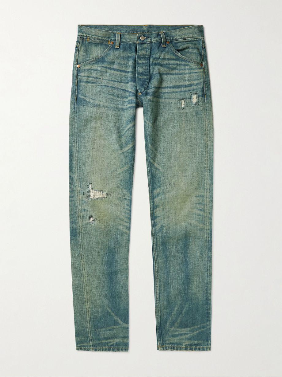 Slim-Fit Distressed Selvedge Jeans by RRL | jellibeans