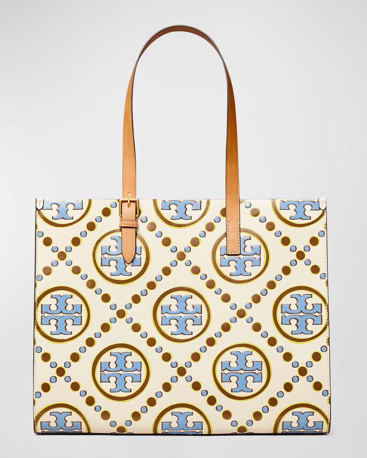 T Monogram Contrast Embossed Tote Bag by TORY BURCH | jellibeans